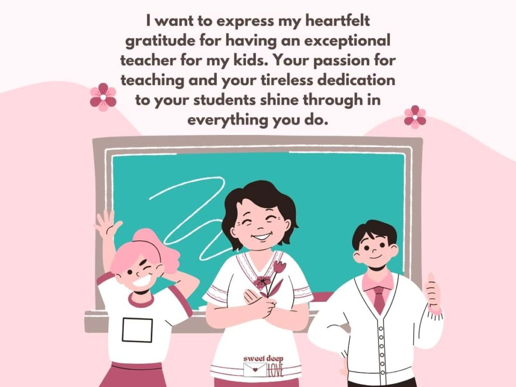 100+ Thank You Teacher Messages From Parents - Sweet Deep Love
