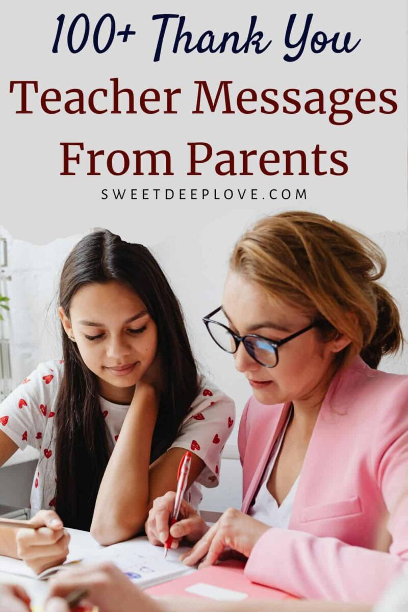 100+ Thank You Teacher Messages From Parents - Sweet Deep Love